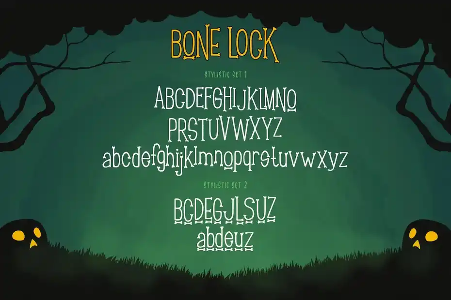 فونت انگلیسی Bone Lock Halloween Font - فونت فانتزی