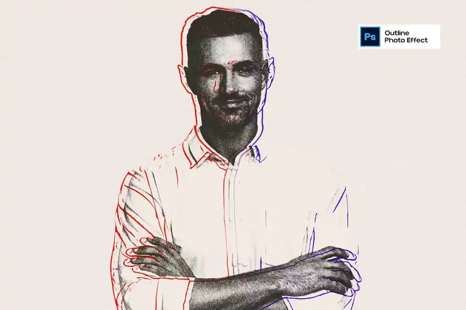 افکت عکس اوت لاین Outline Photo Effect - سیجی کوک